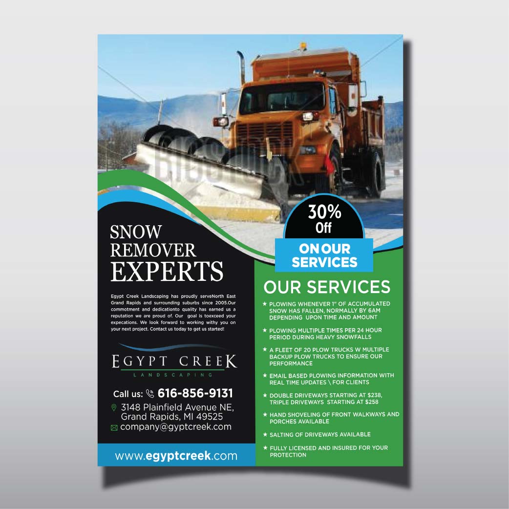 Modern, Professional, Snow Removal Flyer Design for a Company by ESolz ...
