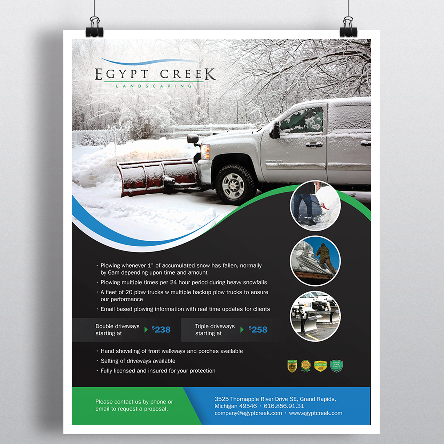 Modern, Professional, Snow Removal Flyer Design for a Company by Vikkyz ...