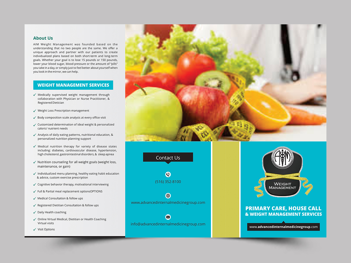 Elegant, Personable, Nutrition Flyer Design for AIM Weightmanagement by ...
