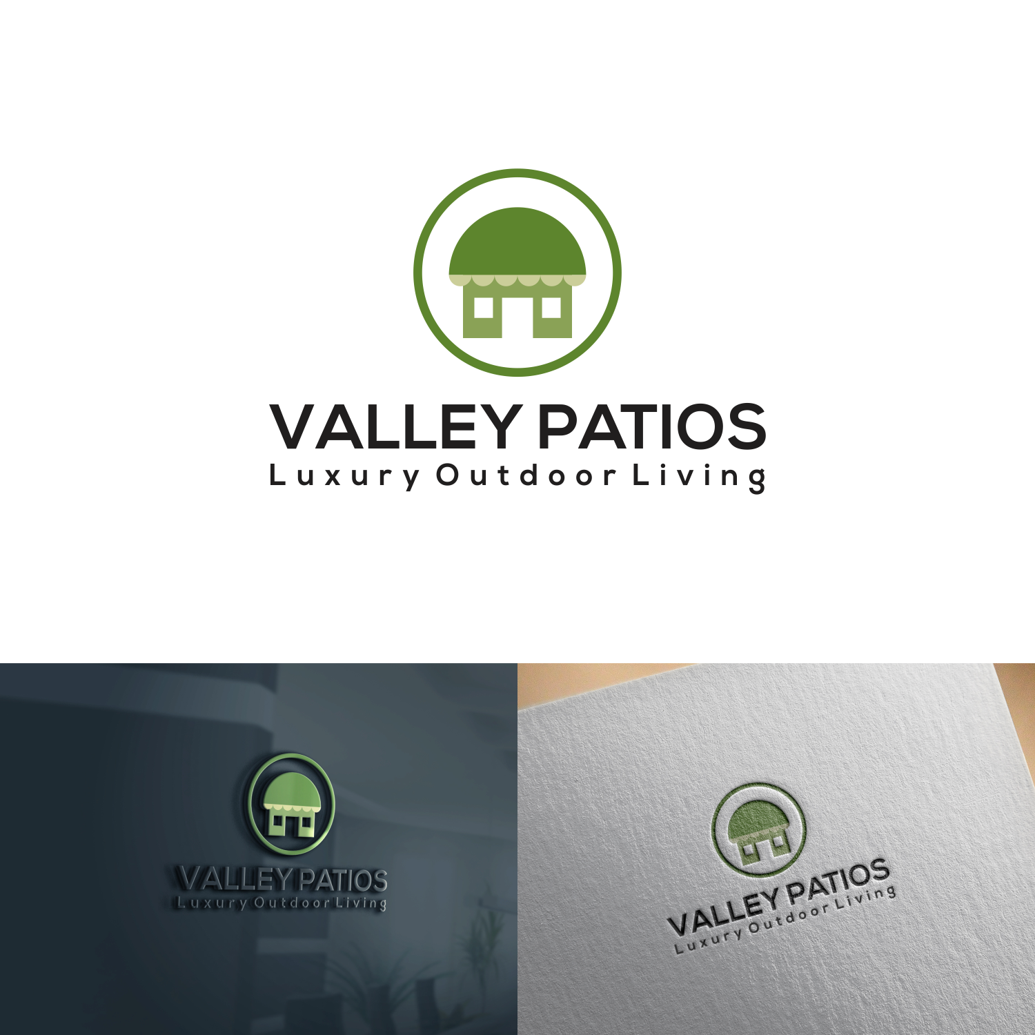 Modern, Professional Logo Design for Valley Patios (main heading ...