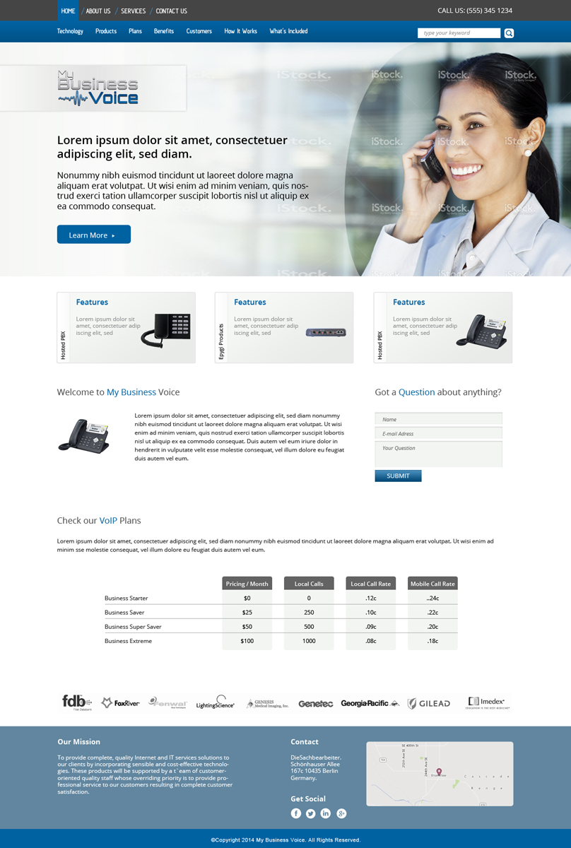 Serious, Modern, Telecommunications Web Design for my business voice by ...