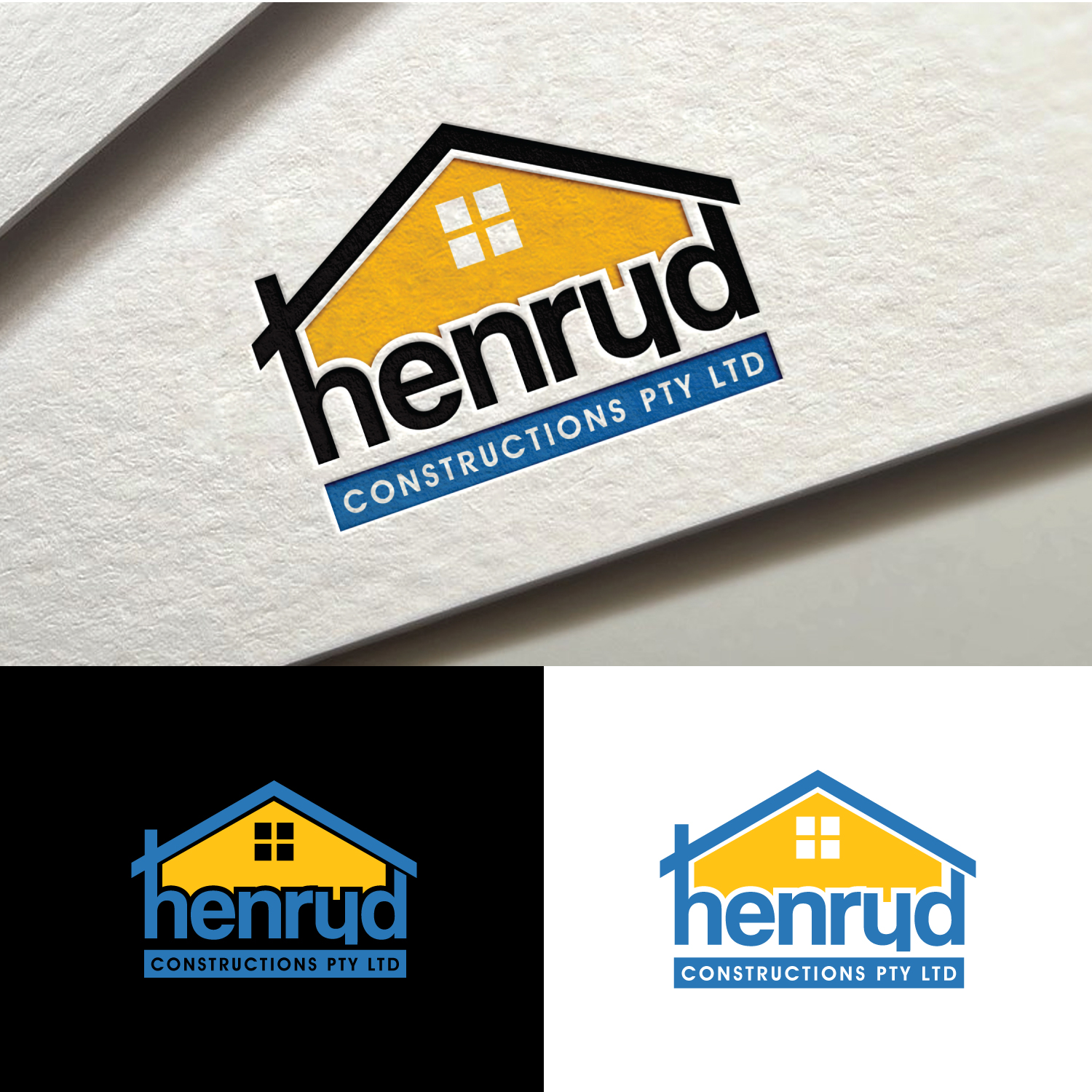 Colorful, Masculine Logo Design for henryd CONSTRUCTIONS Pty Ltd, Have ...