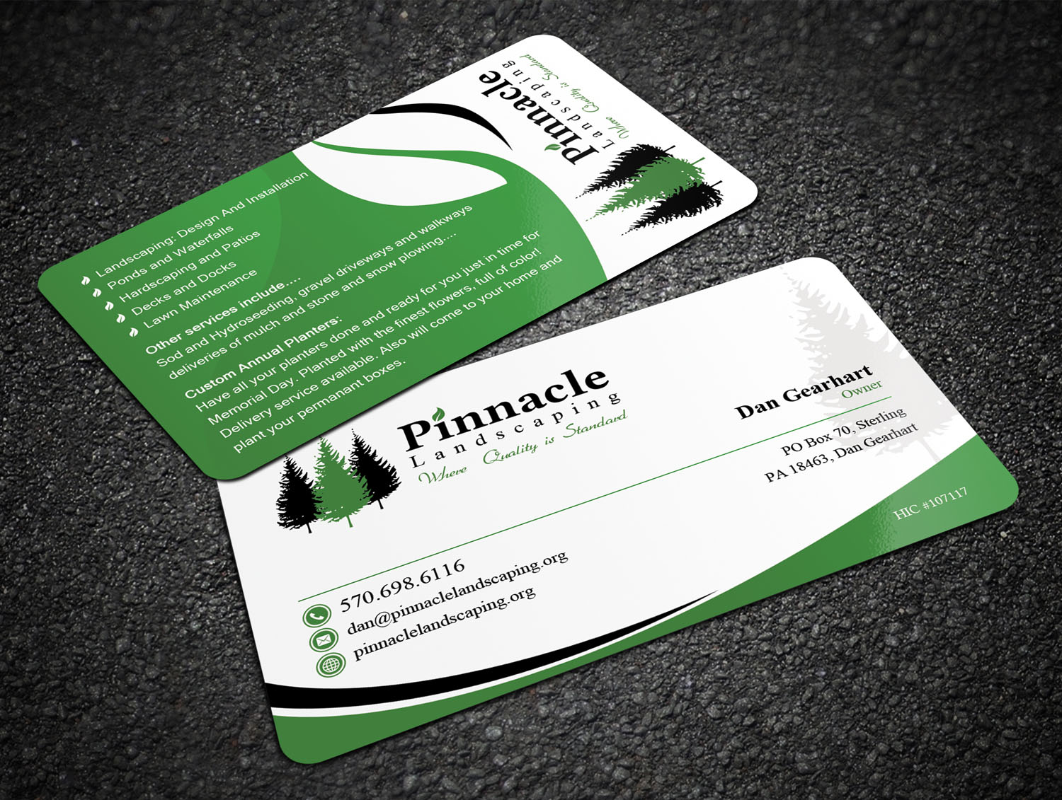 Bold Professional Landscaping Business Card Design For Pinnacle 