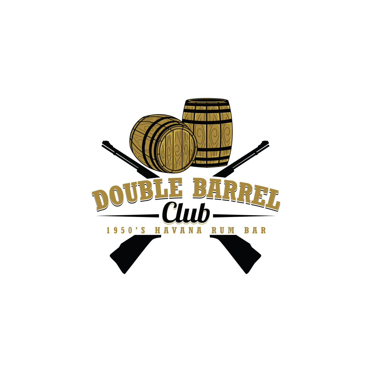 Elegant, Upmarket, Restaurant Logo Design for DOUBLE BARREL CLUB ...