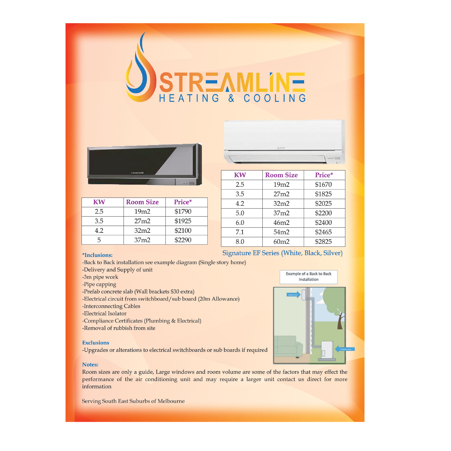 Serious, Elegant, Air Conditioning Flyer Design for Streamline Heating ...