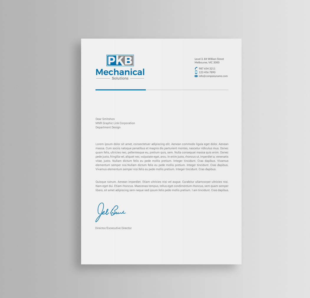 Letterhead Design for a Company by mdreyad | Design #19739504