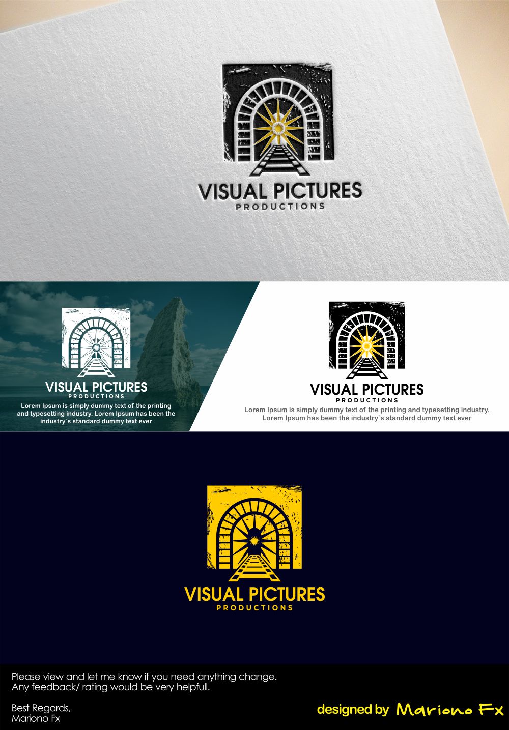 Bold, Modern, Film Production Logo Design for Visual Pictures or Visual ...