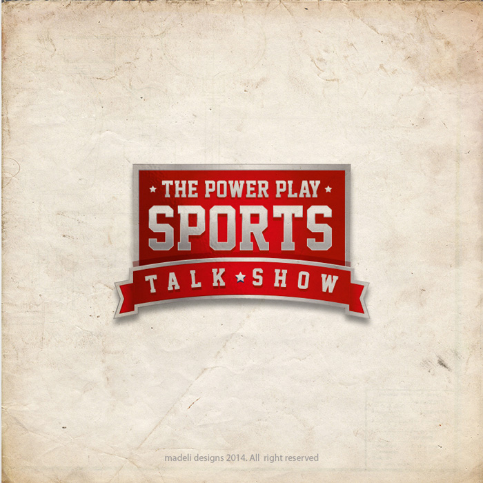 Masculine, Bold, Internet Logo Design for The Power Play Sports Talk ...