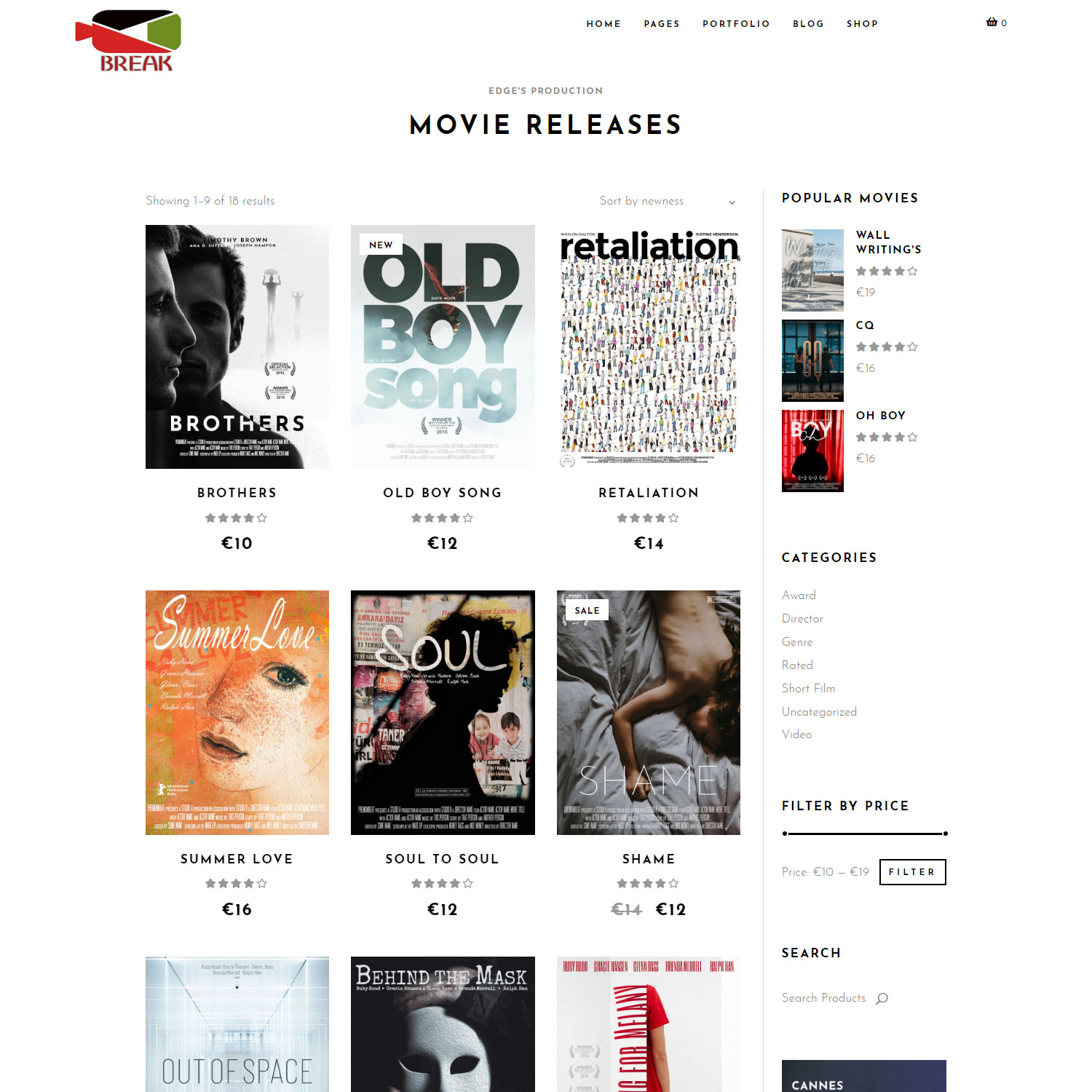 Elegant, Modern, Film Production Wordpress Design for BREAK by ...