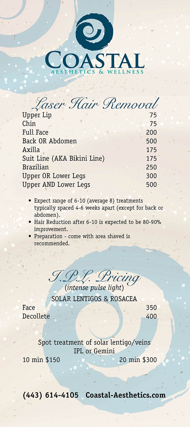 Menu Design for Coastal Aesthetics & Wellness by iD_intelligentDesign ...