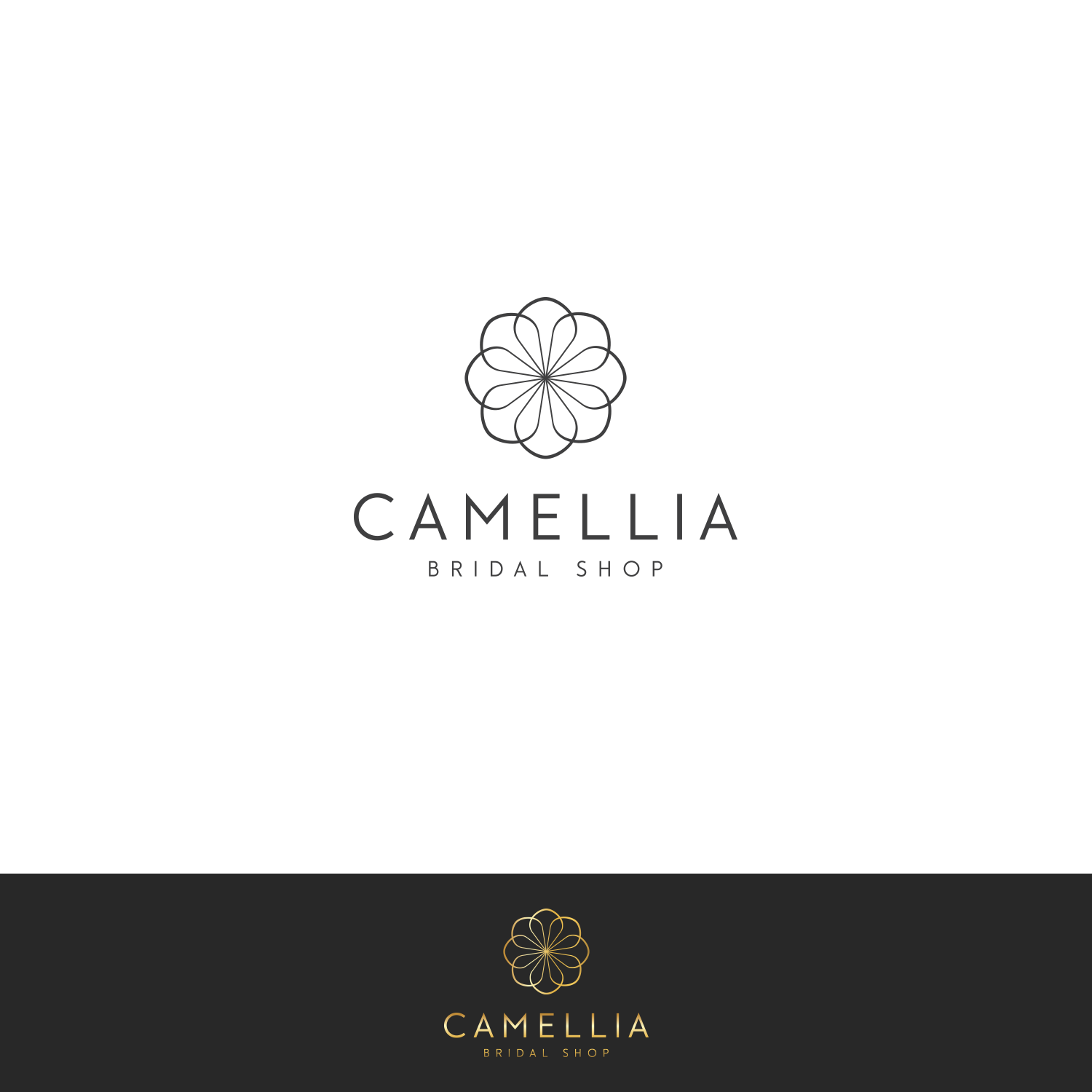 Elegant, Feminine, Wedding Dresse Logo Design for Camellia Bridal Shop ...