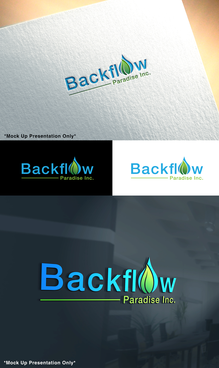 Modern, Professional Logo Design for Backflow Paradise Inc. by sonym ...
