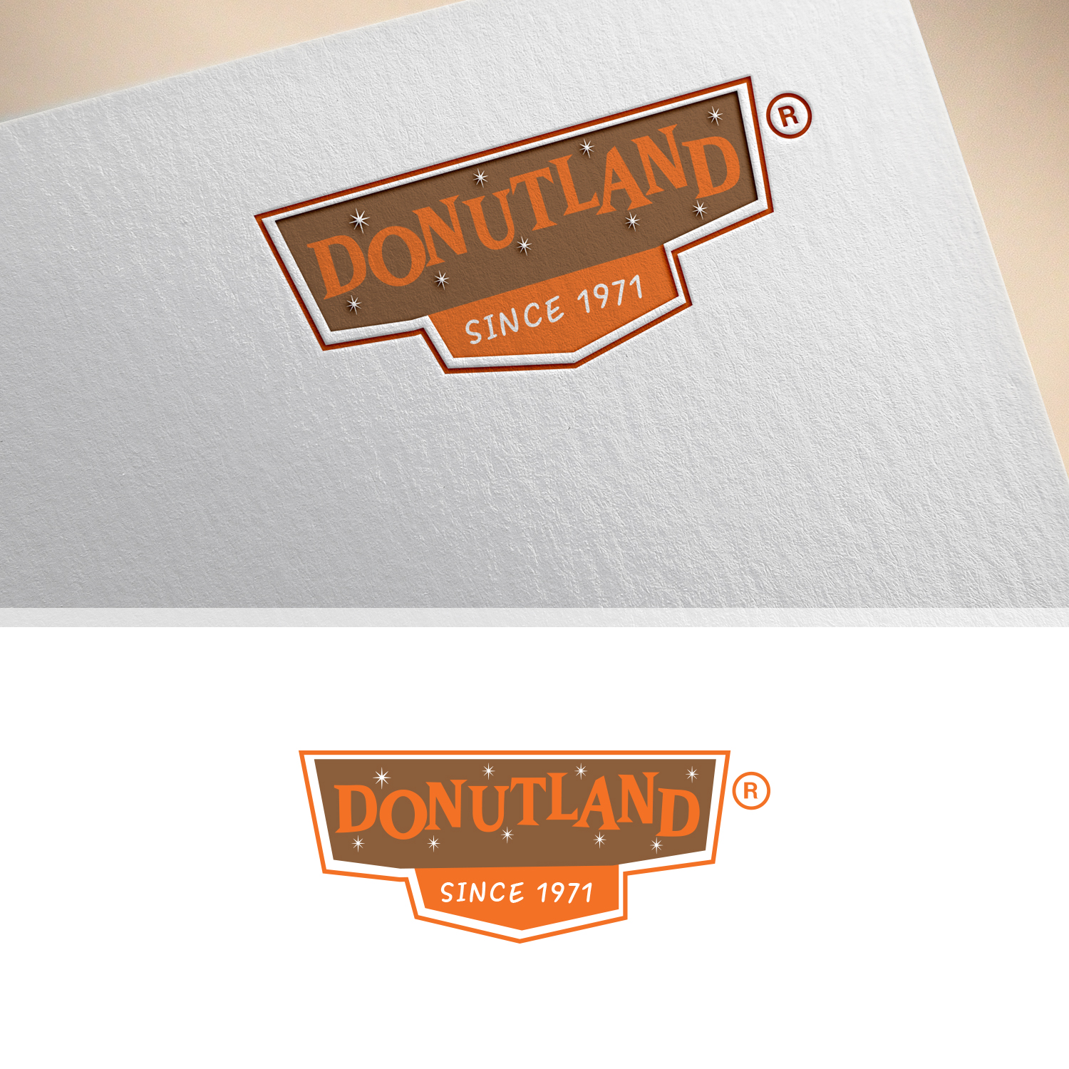 Traditional, Playful Logo Design for Donutland. Add "since 1971 ...