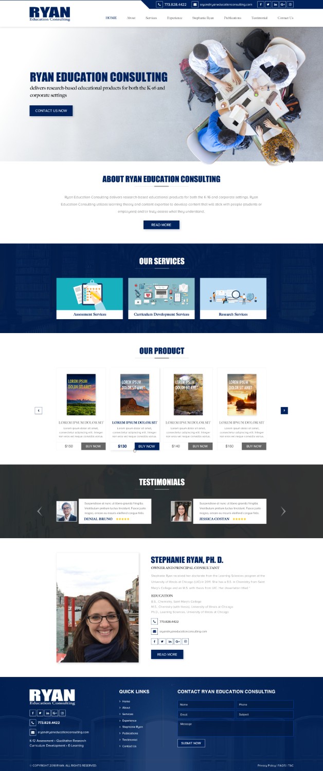 Bold, Modern, Education Web Design for Ryan Education Consulting LLC by ...