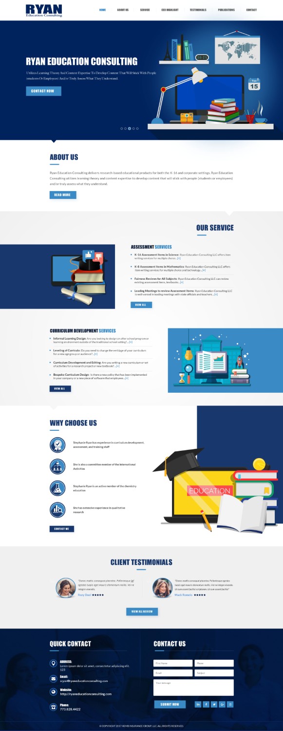 Bold, Modern, Education Web Design for Ryan Education Consulting LLC by ...