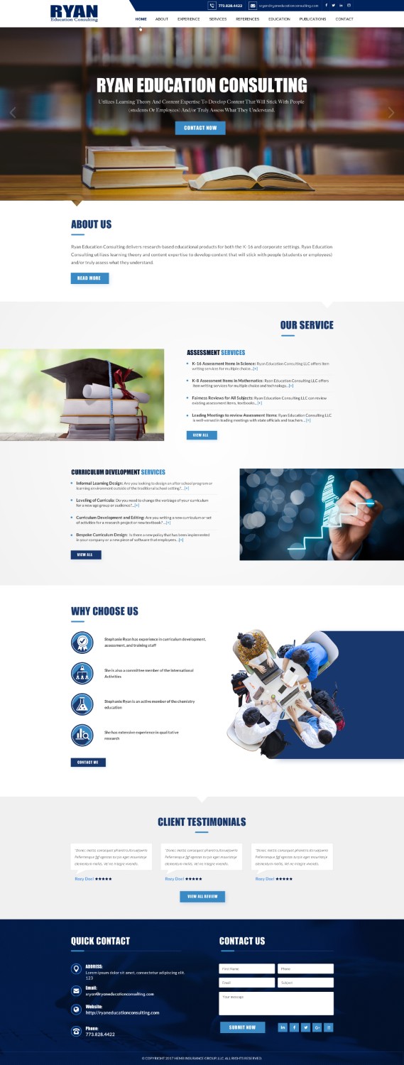 Bold, Modern, Education Web Design for Ryan Education Consulting LLC by ...