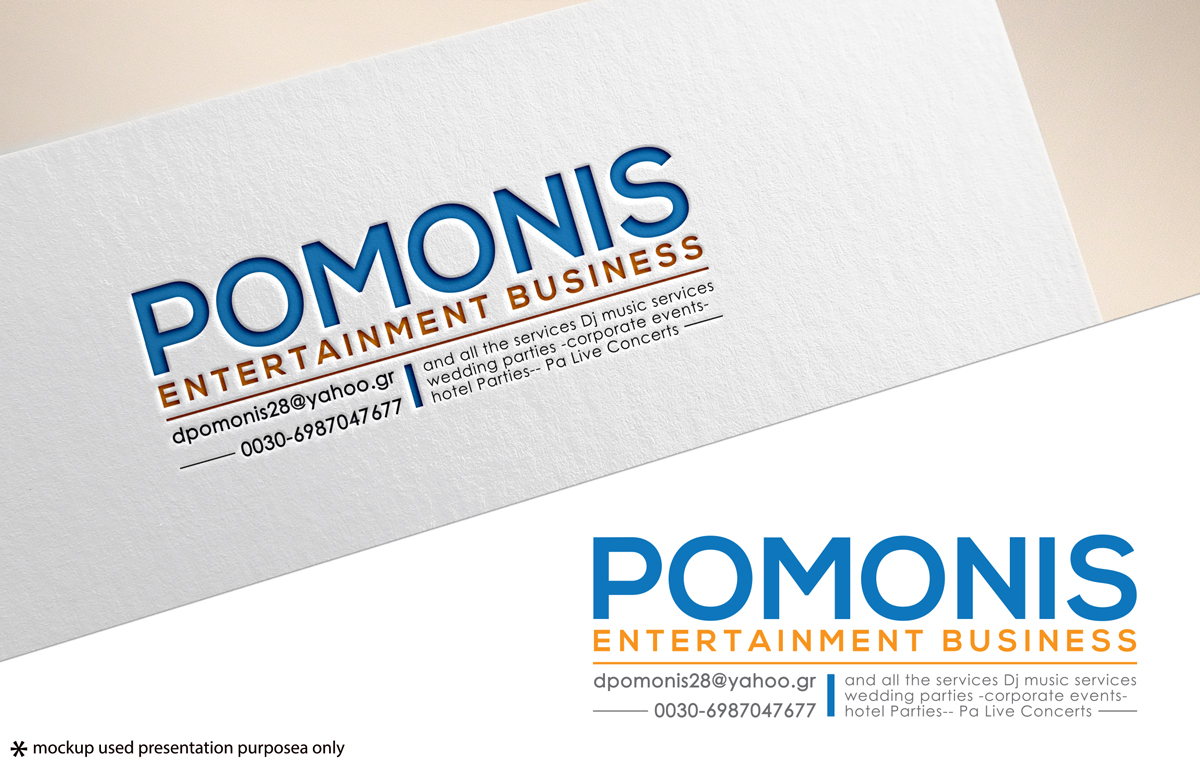 Elegant, Playful Logo Design for Pomonis Entertainment Business by Juli ...