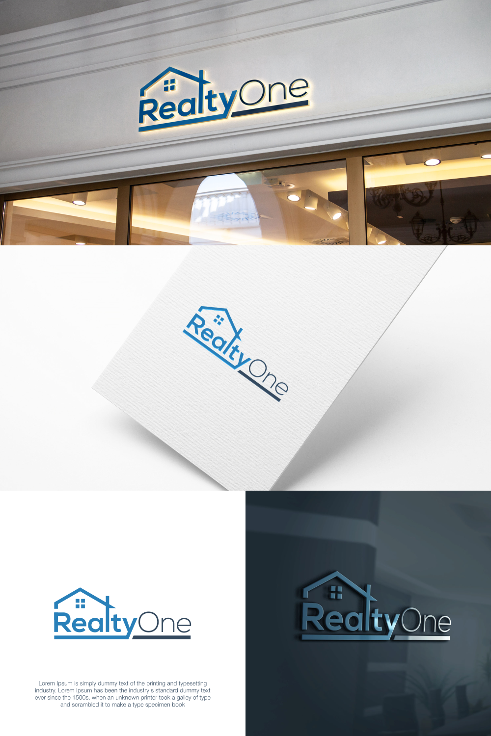 Elegant, Playful, Real Estate Logo Design for Realty One or RealtyOne ...
