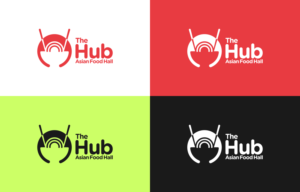 Bold, Modern, Restaurant Logo Design for The Hub, Asian Food Hall, 음식 ...