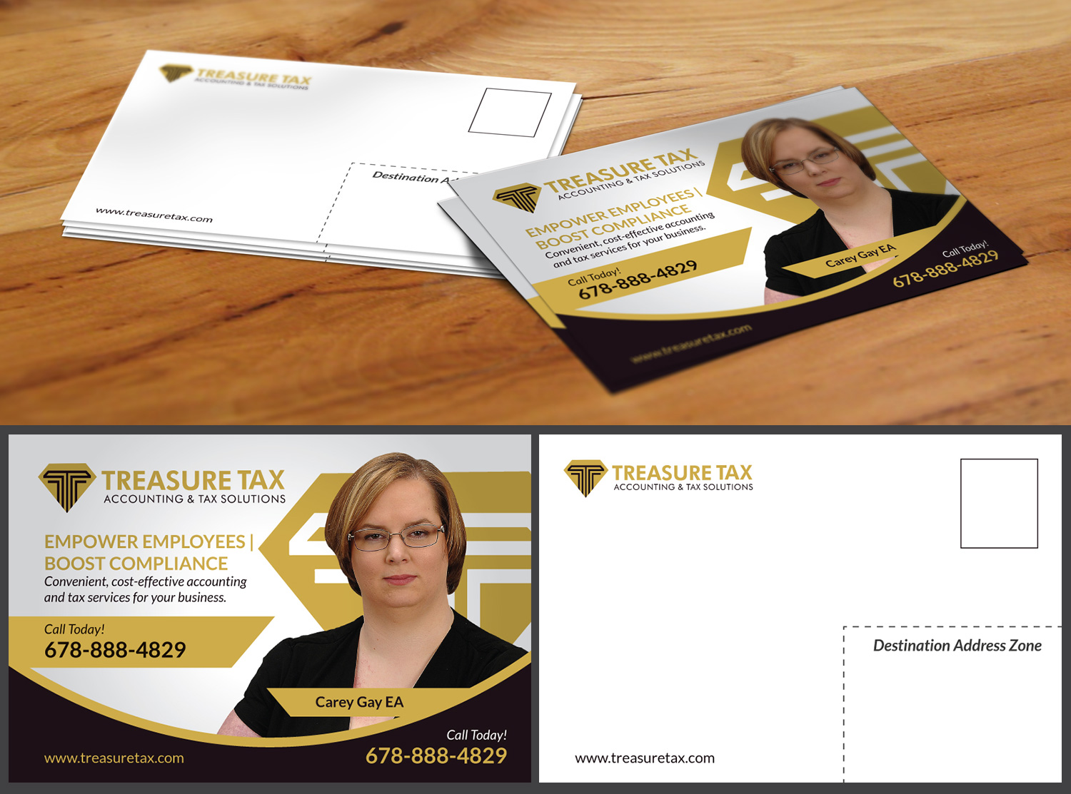 Professional, Conservative, Accounting Postcard Design for Treasure Tax ...