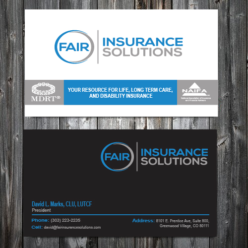 Upmarket, Bold, Insurance Broker Business Card Design for a Company by ...