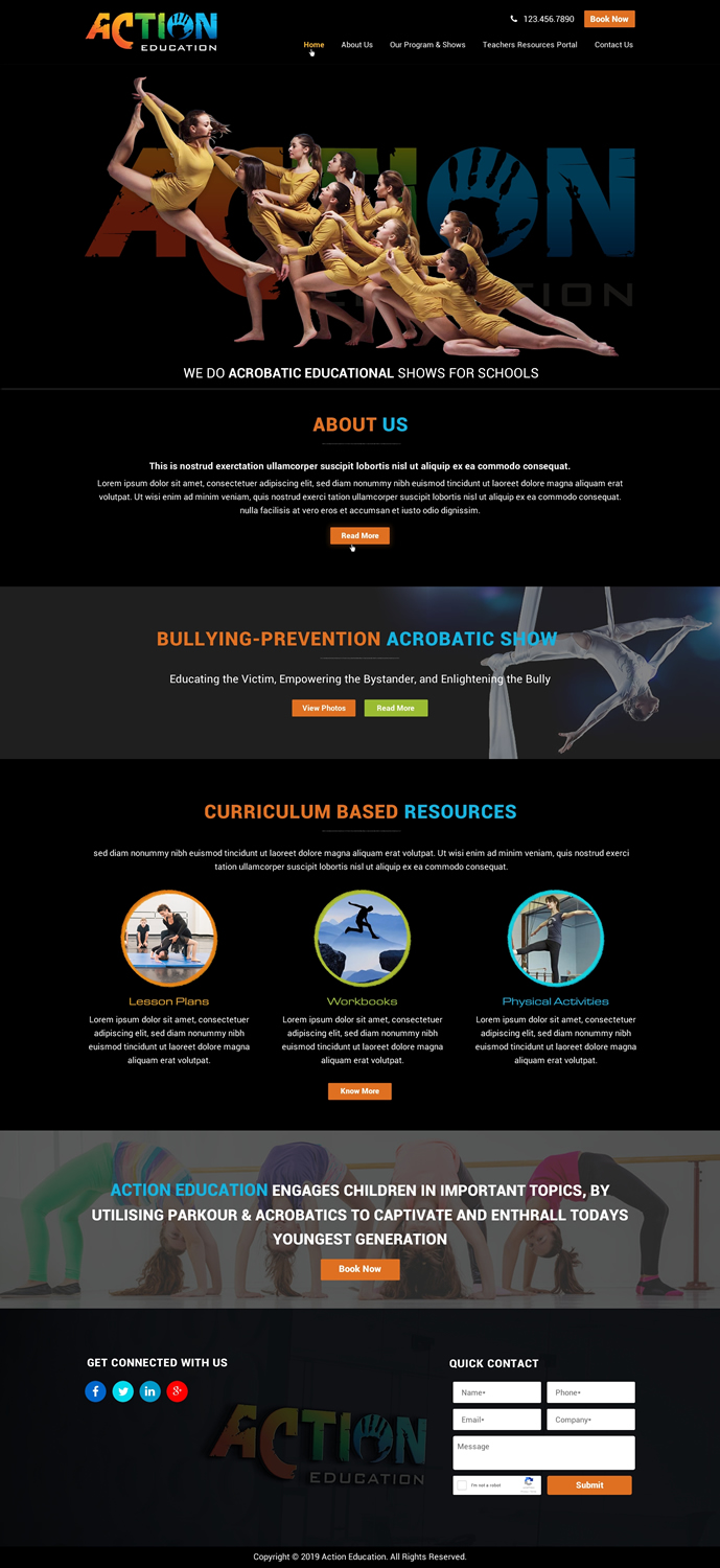 Elegant, Playful, Entertainment Web Design for Action Reaction ...