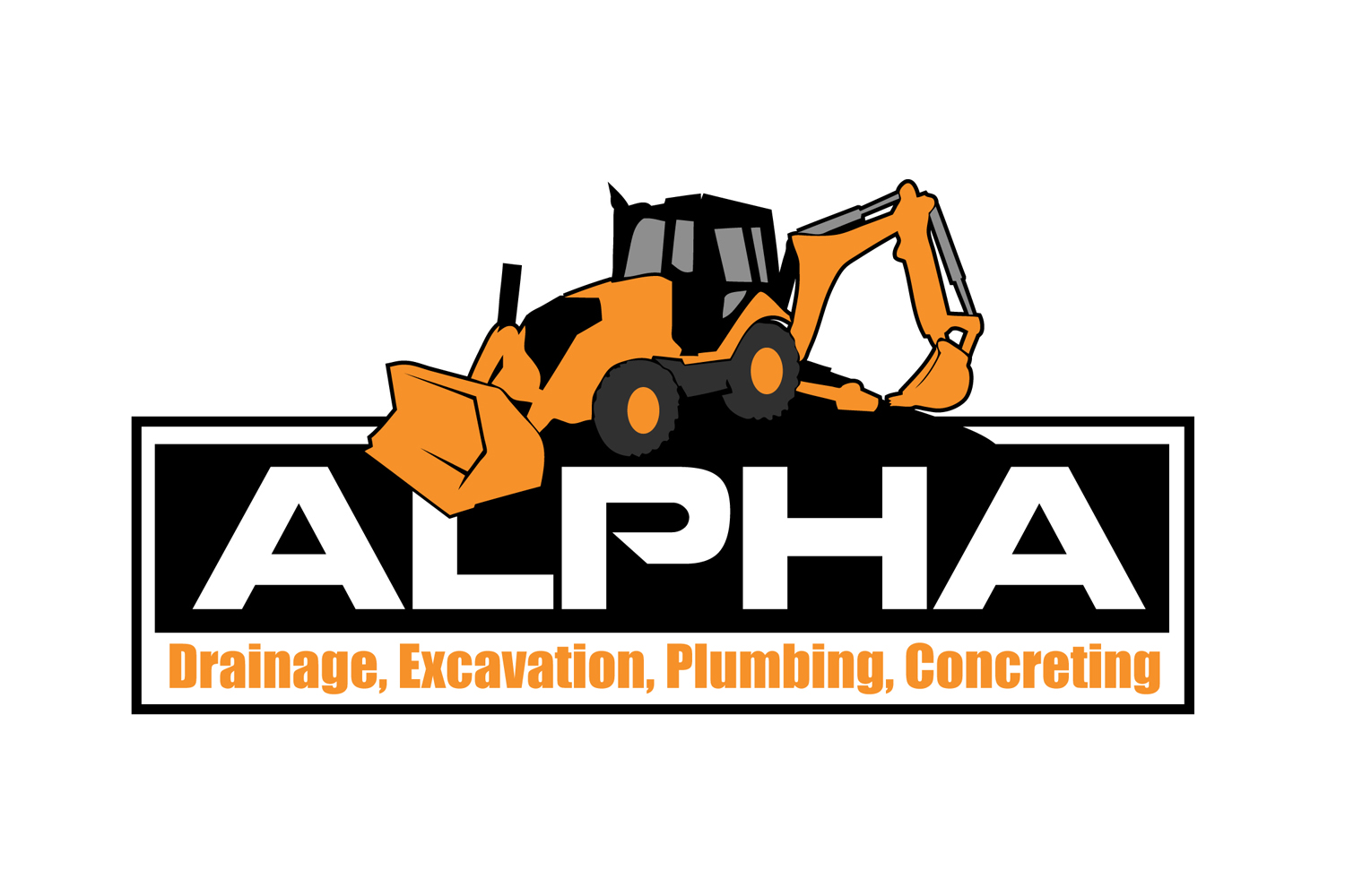 Feminine, Bold Logo Design for Alpha Drainage, Excavation, Plumbing ...