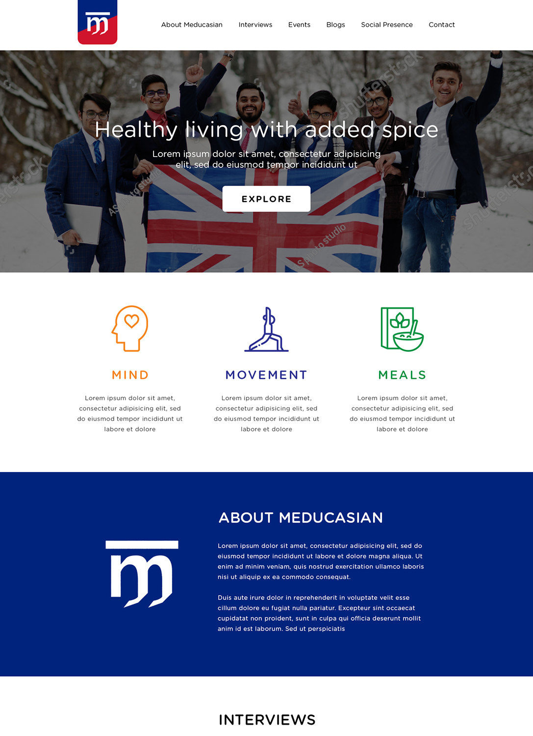 Modern, Colorful, Healthcare Web Design for healthy living with added ...