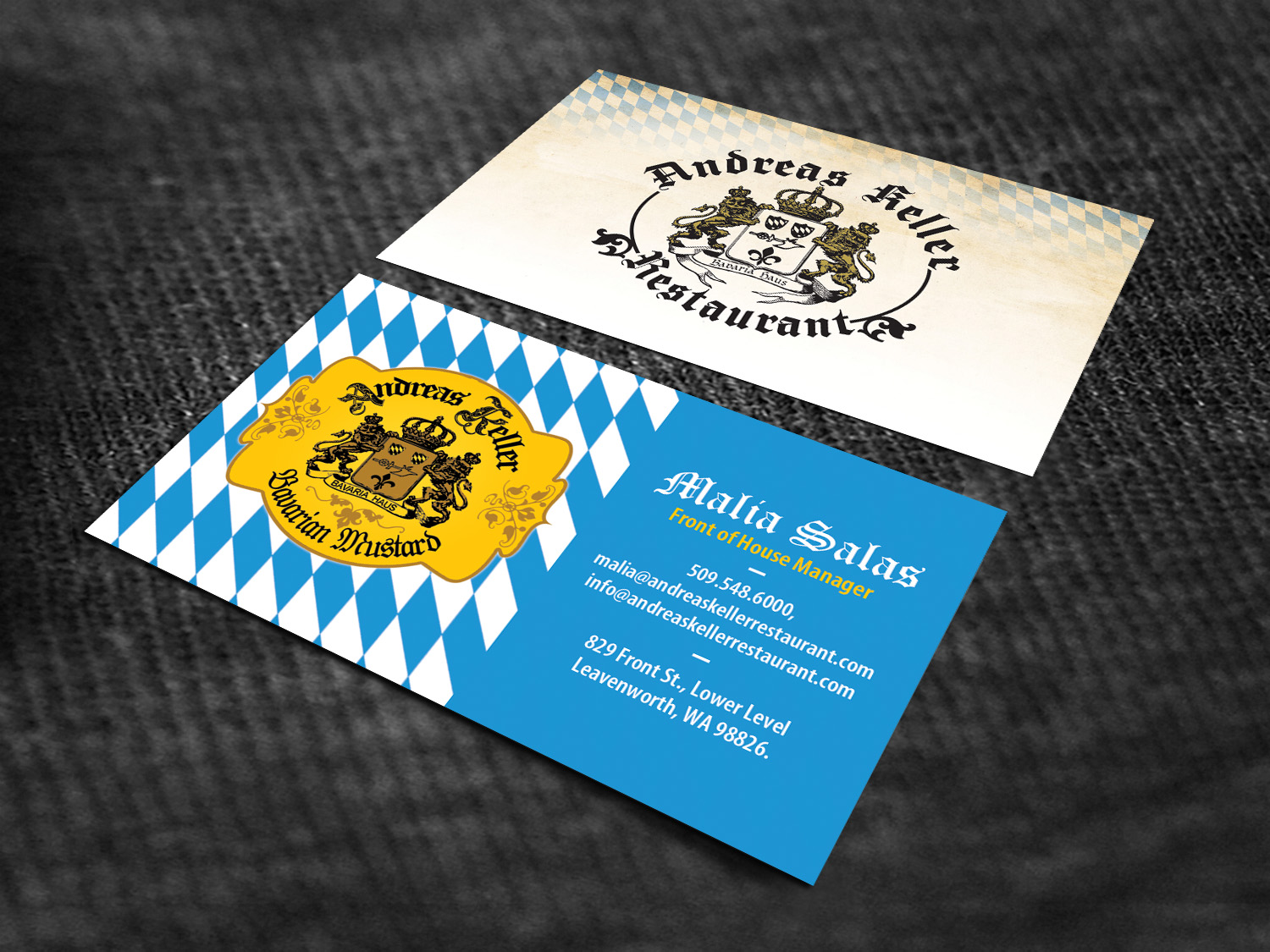 Elegant, Playful, German Restaurant Business Card Design for a Company ...
