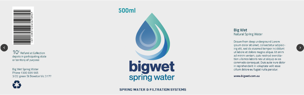 Elegant, Playful Logo Design for Big Wet Spring Water by SegehStudio ...