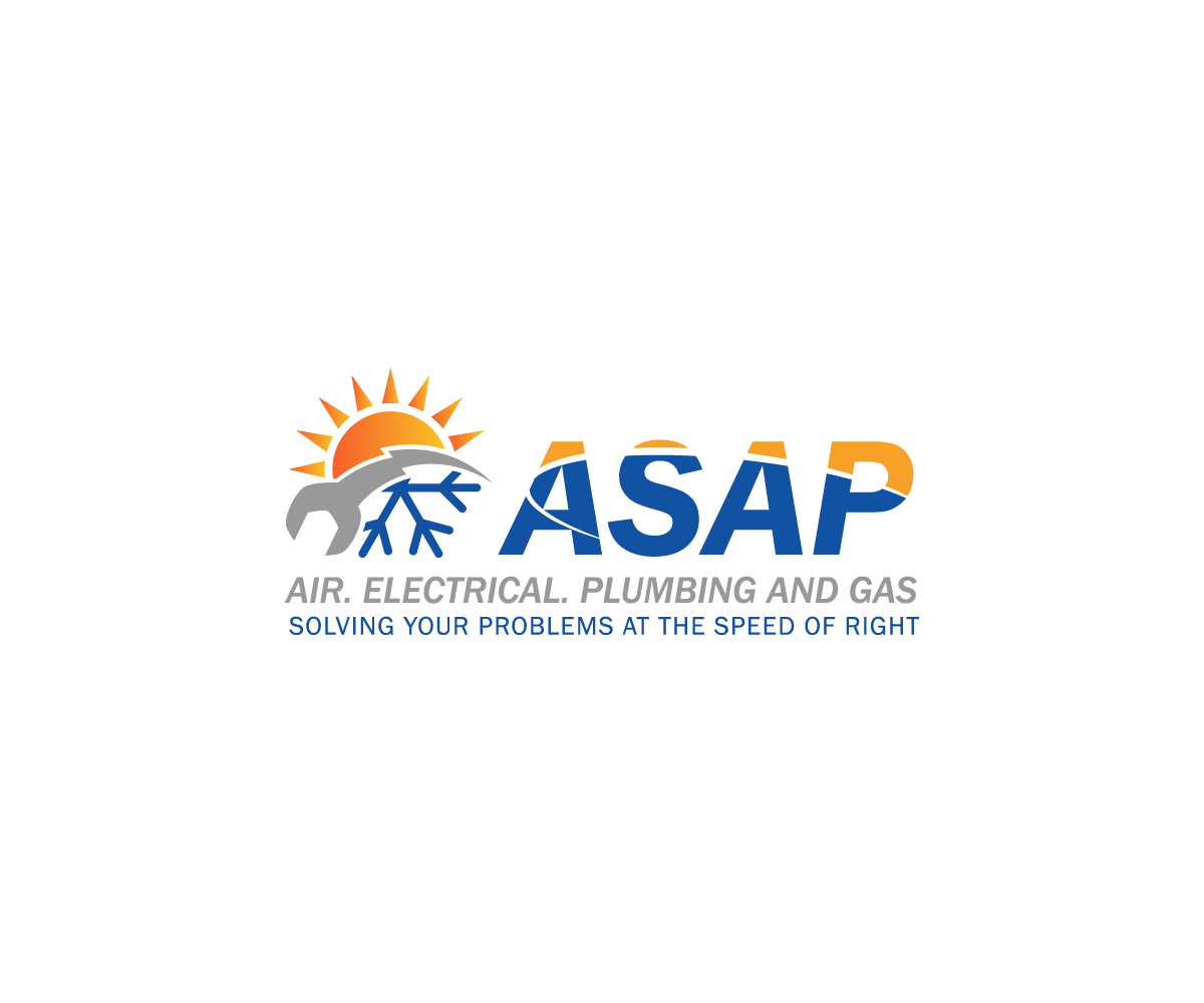 Elegant, Playful Logo Design for ASAP Air. Electrical Plumbing and gas ...