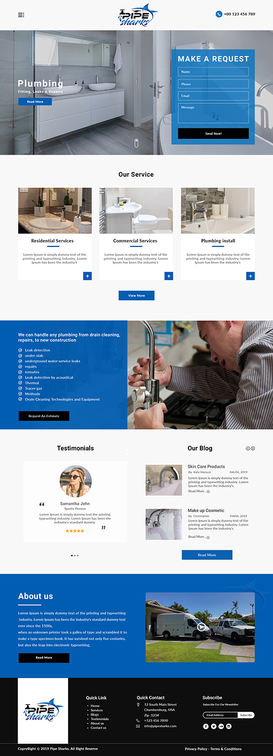 Elegant, Playful Web Design for Pipe Sharks LLC by bdesigner9 | Design ...