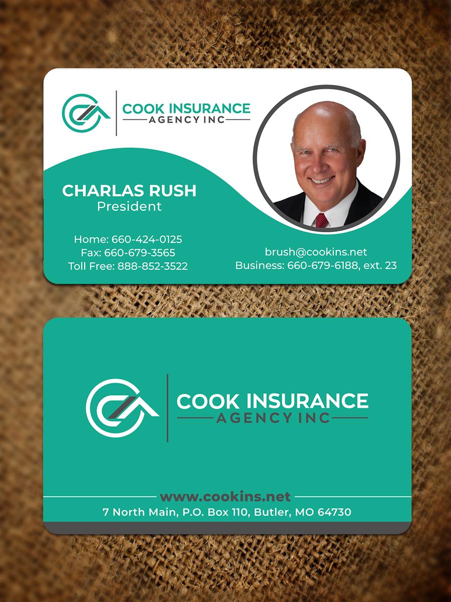 Upmarket, Bold, Insurance Business Card Design for Cook Insurance ...