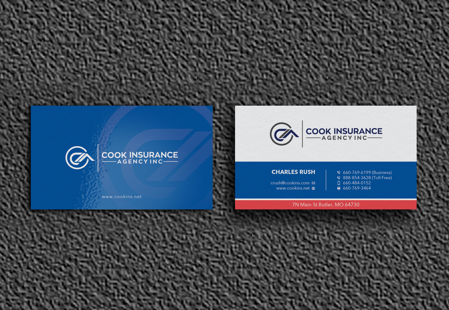 Upmarket, Bold, Insurance Business Card Design for Cook Insurance ...