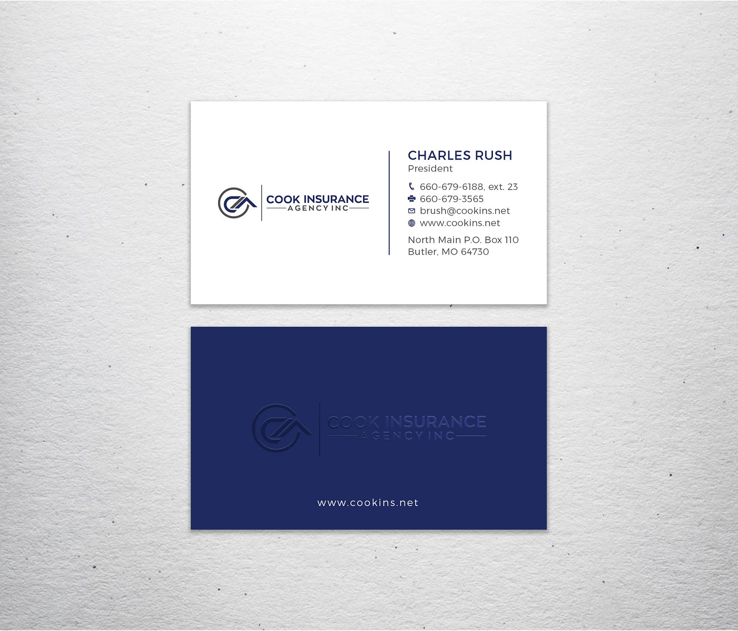 Upmarket, Bold, Insurance Business Card Design for Cook Insurance ...