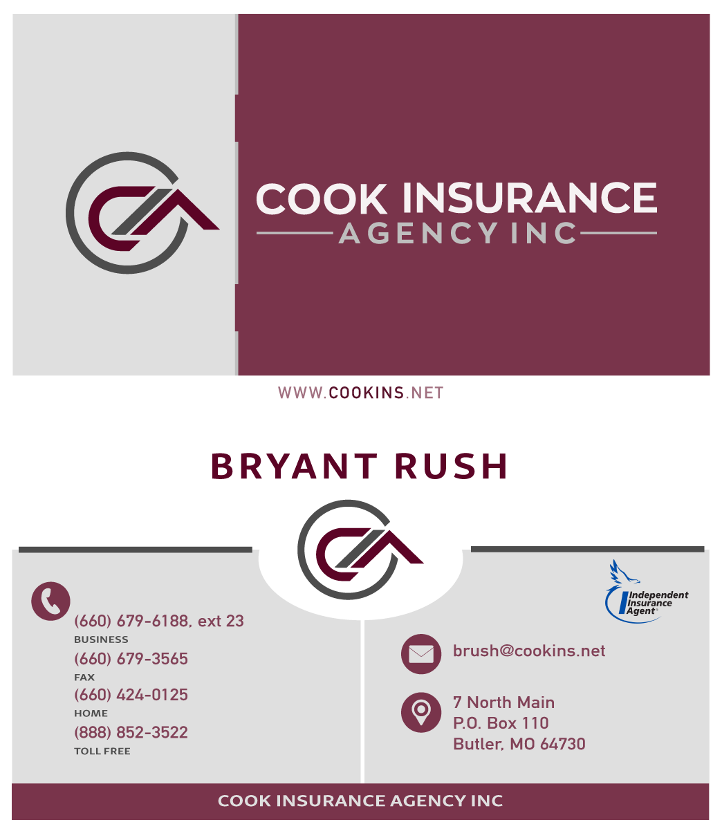 Upmarket, Bold, Insurance Business Card Design for Cook Insurance ...