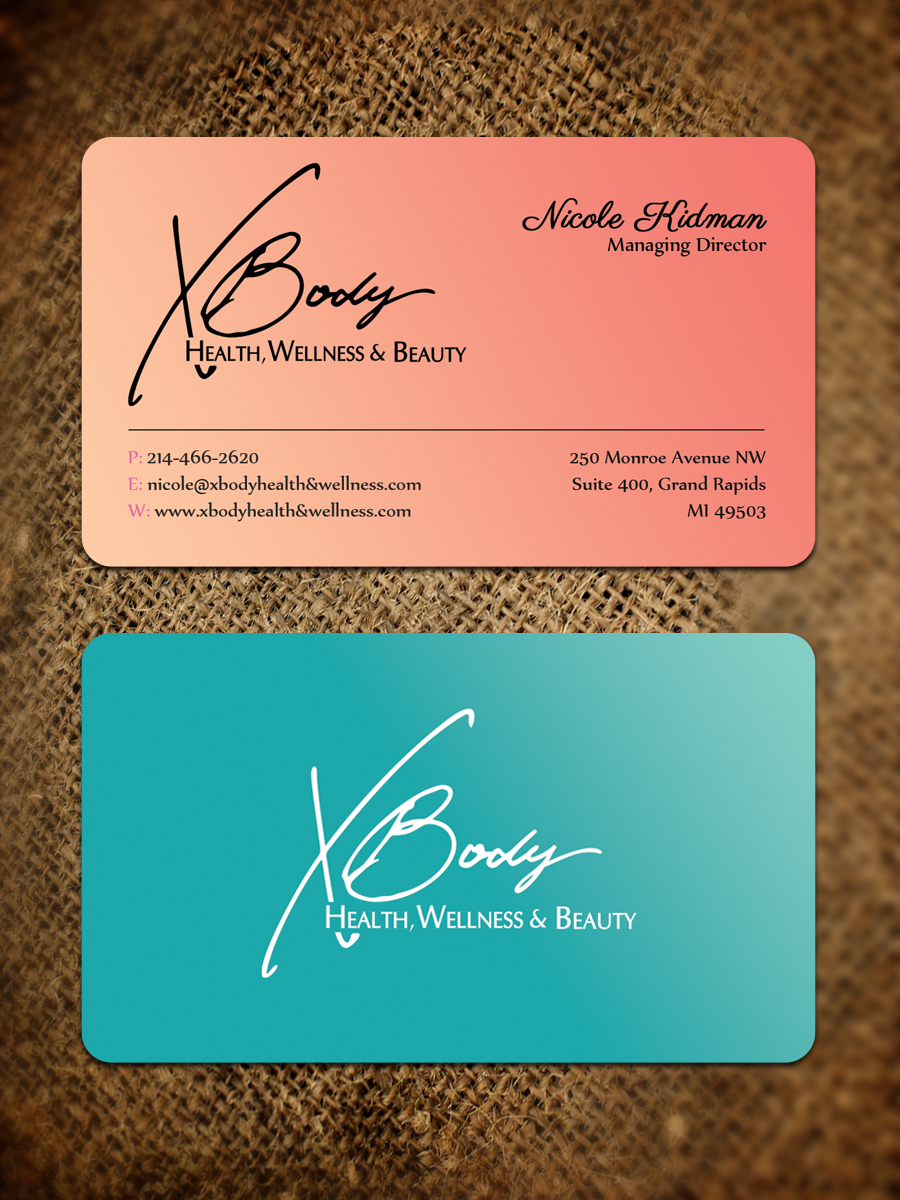 Elegant, Modern, Health And Wellness Business Card Design for X Body ...