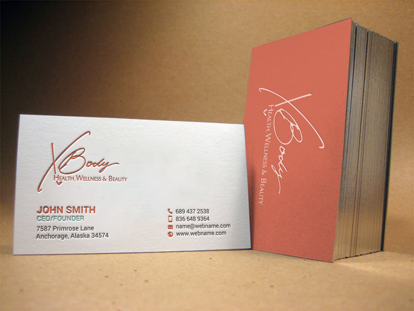 Elegant, Modern, Health And Wellness Business Card Design for X Body ...