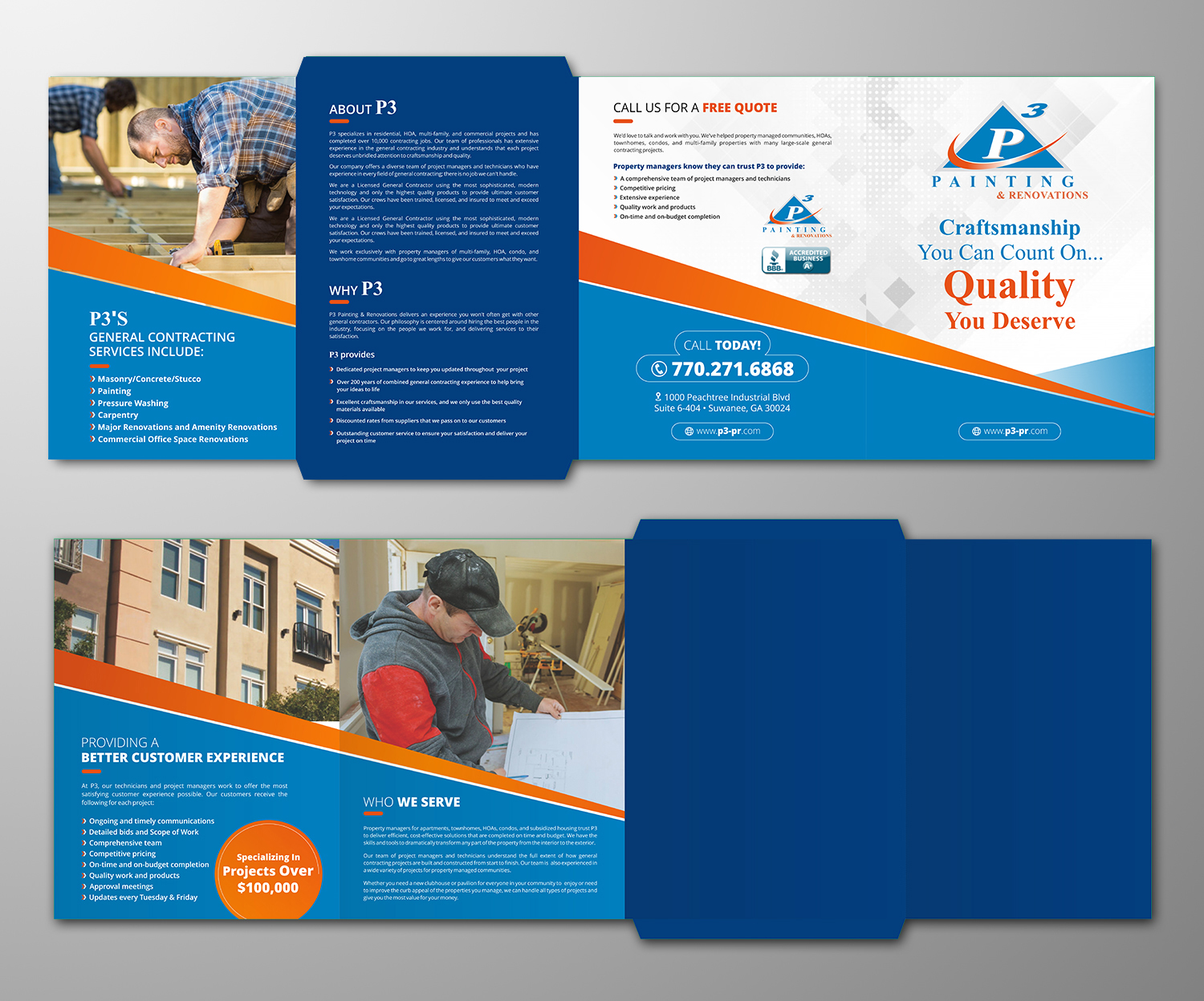 Brochure Design for P3 Painting & Renovations by ecorokerz | Design ...