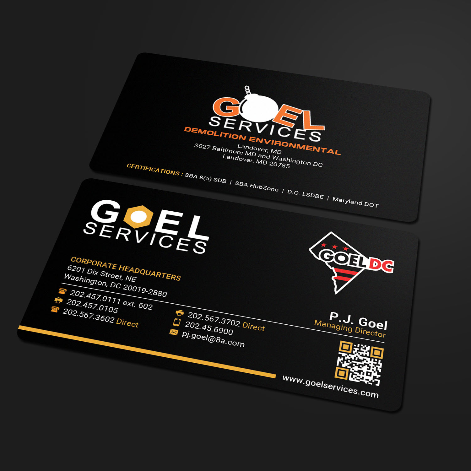 Playful, Modern, Construction Business Card Design for Goel Services ...