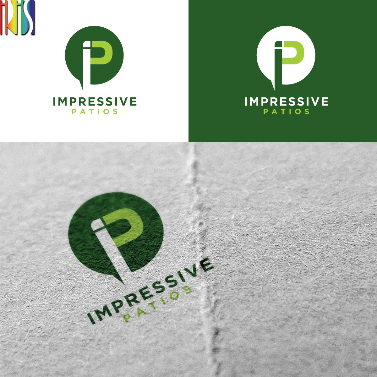 Modern, Bold Logo Design for Impressive Patios by Iris 3 | Design #21176269