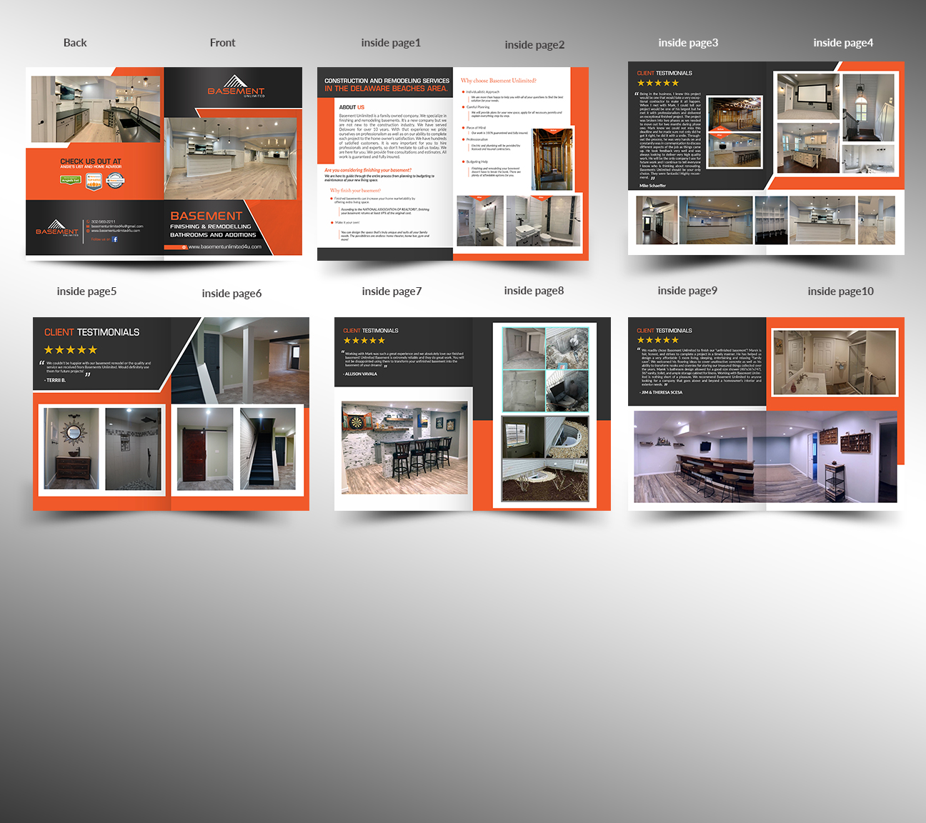 Professional, Playful, Construction Flyer Design for Basement Unlimited ...