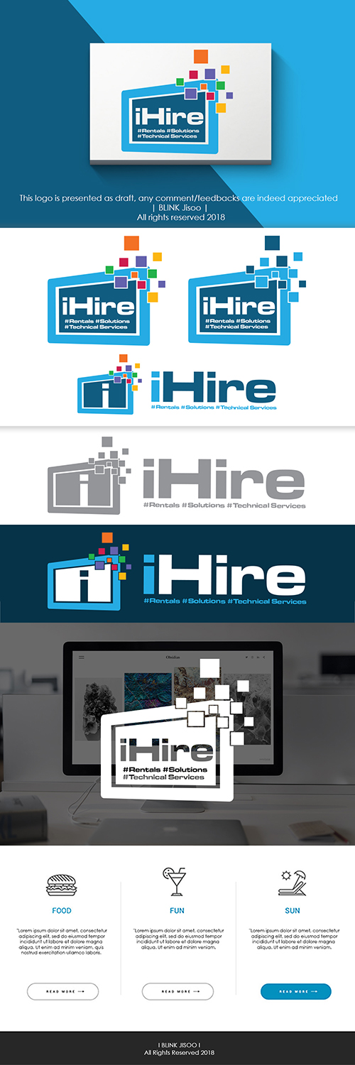 Modern, Professional Logo Design for iHire #Rentals #Solutions # ...