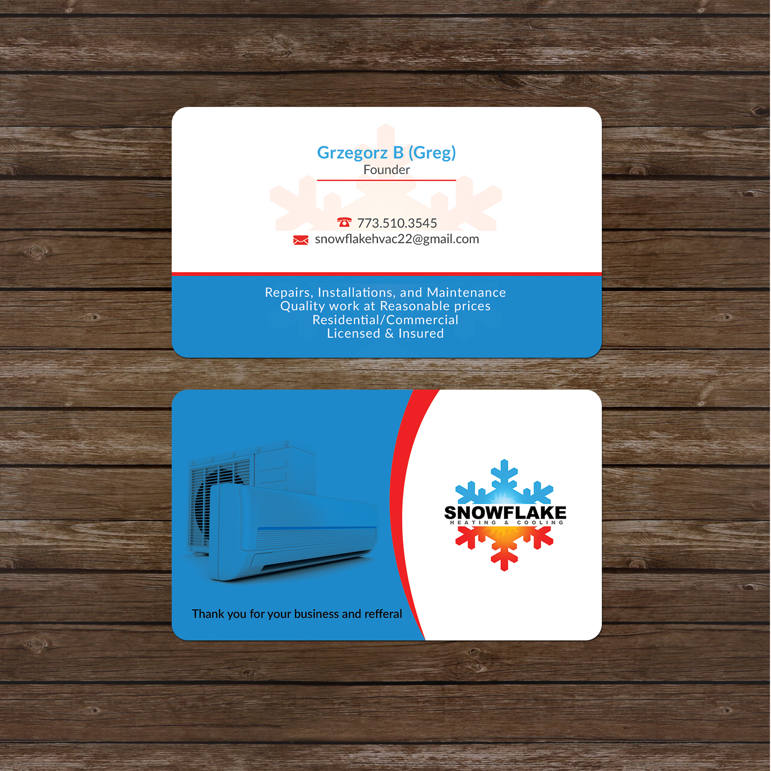 Hvac Business Card Template