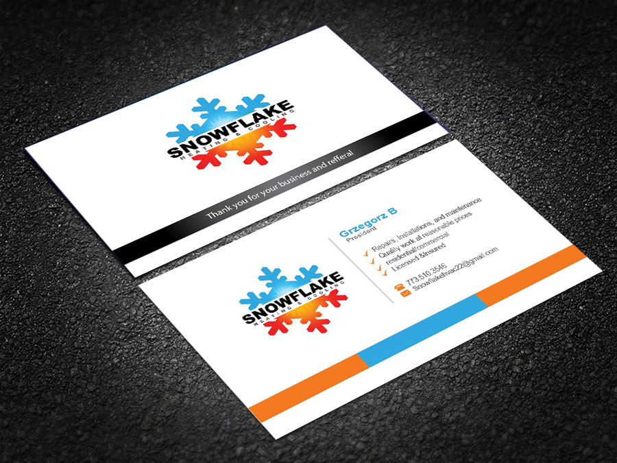 Professional, Colorful, Hvac Business Card Design for a Company by ...