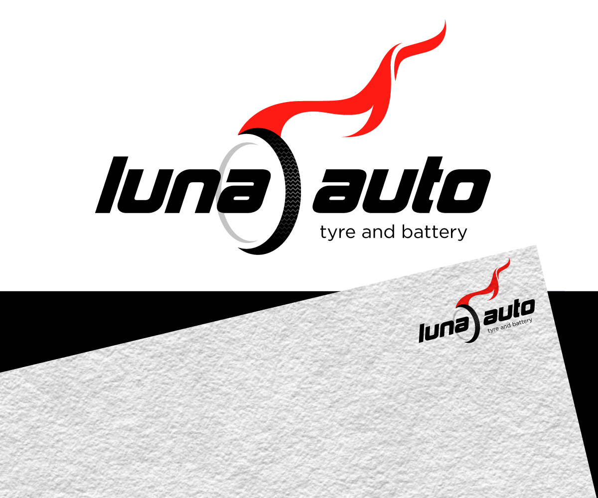 Logo Design for luna auto slogan : tyre and battery by Jay Design ...