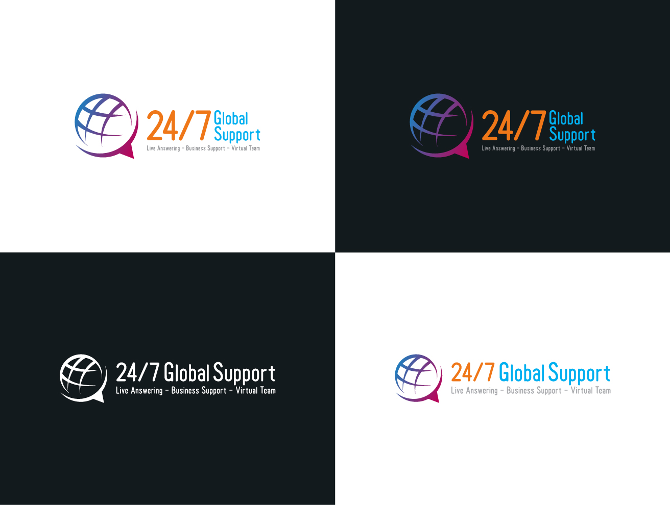 Modern, Bold, Virtual Assistant Logo Design for 24/7 Global Support by ...