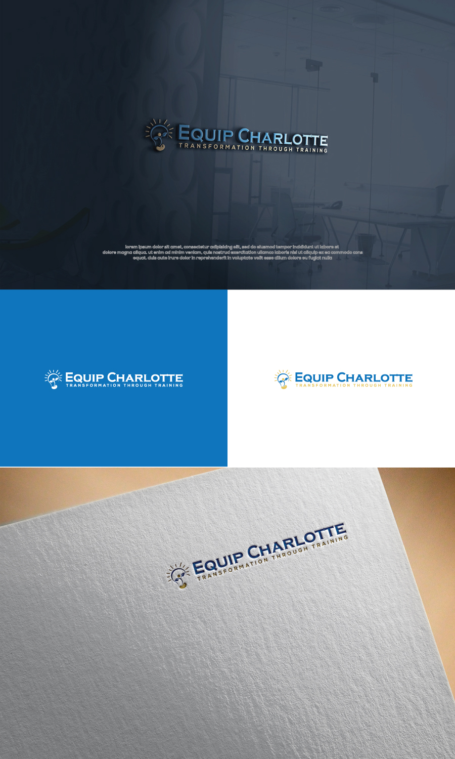 Logo Design for Equip Charlotte/Transformation through Training by ...