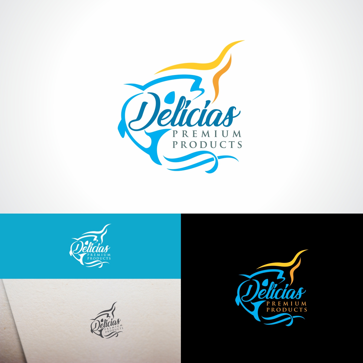 Elegant, Playful, Food Service Logo Design for Delicias- Premium Products by Kreative Fingers ...