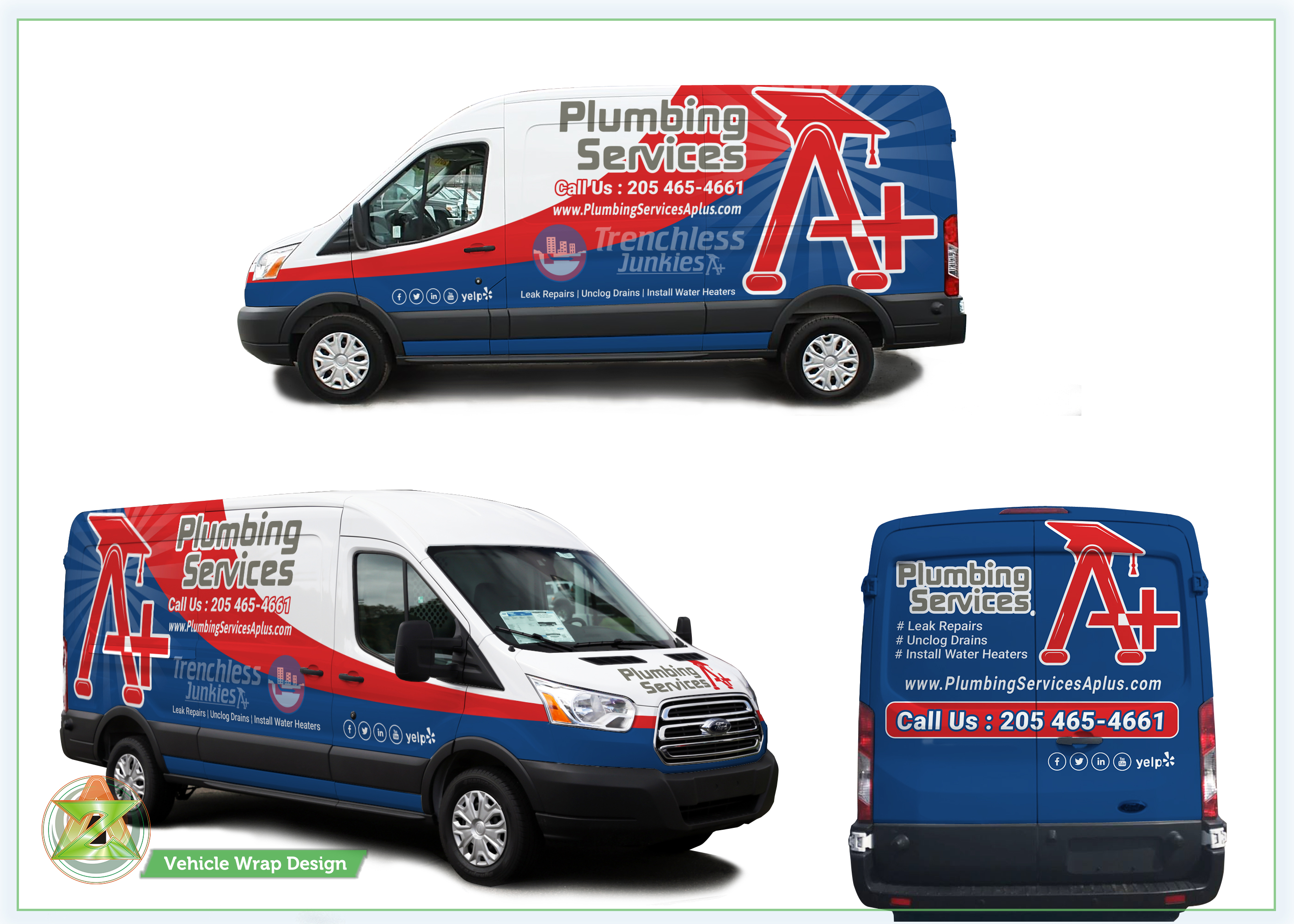 Bold, Playful, Plumber Car Wrap Design for plumbing services A+ by ...